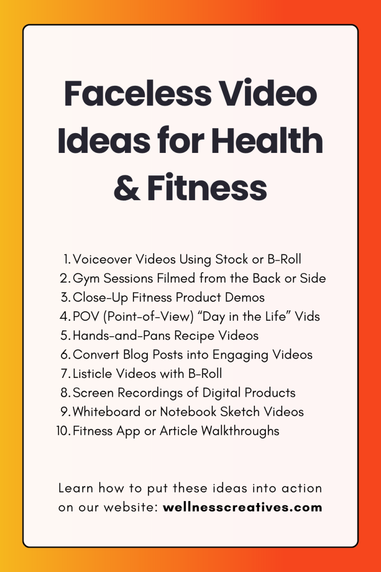 10 Faceless Video Ideas for Health & Fitness Accounts